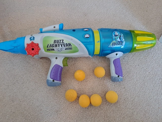 TOY STORY BUZZ Lightyear Space Ranger Ball Launcher Gun Lights & Sound ...