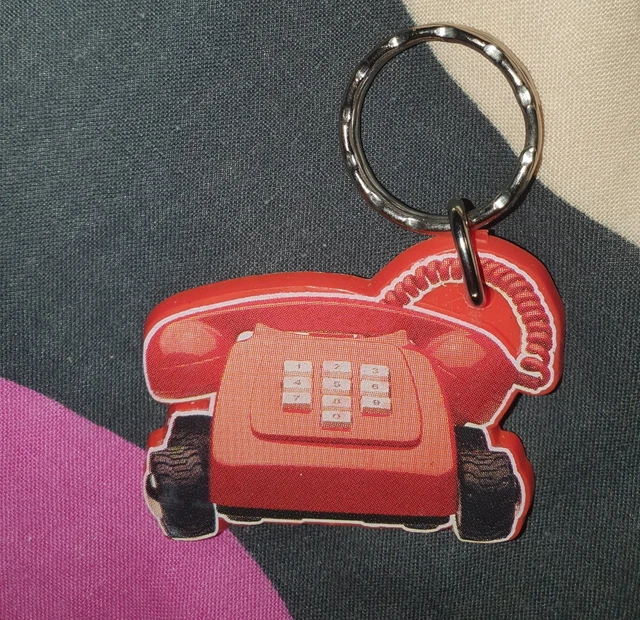 DIRECT LINE, RED Telephone with Wheels Keyring, Retro Collectable 1990s ...