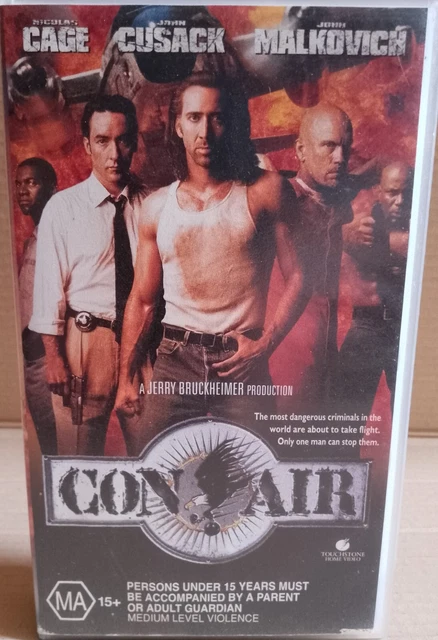 CON AIR VHS Nichola Cage John Cusack Malkovich PAL Video Action $30.00 ...