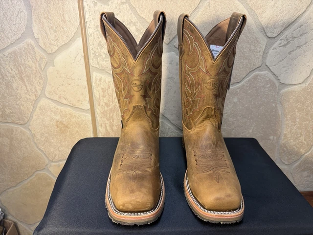 MENS 10 D Square Steel Toe Work Western ICE Roper Cowboy Boot Made in ...