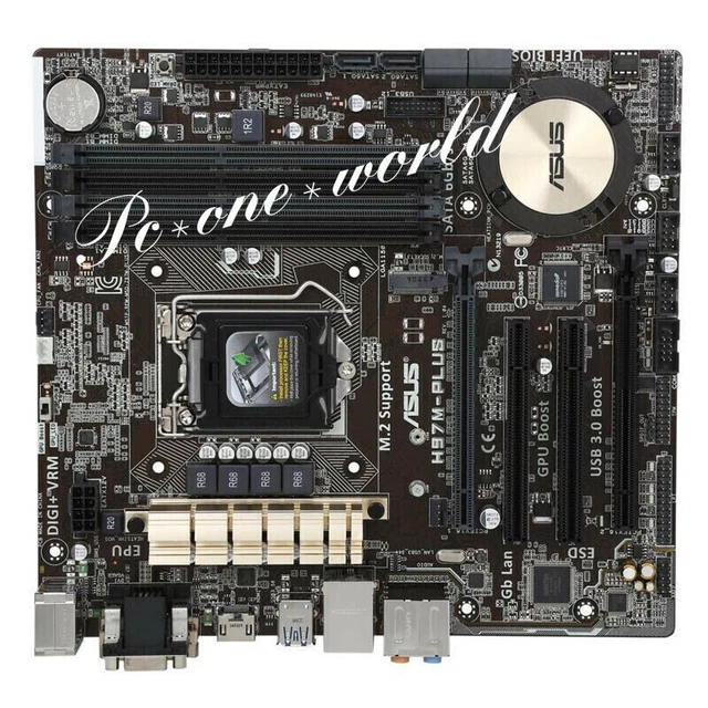 ASUS H97M-PLUS MOTHERBOARD LGA 1150 Intel H97 DDR3 SATA 6Gb/s HDMI ...
