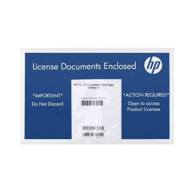 HP STOREEVER ESL G3 Command View Tape Library License - TC347A £175.00 ...