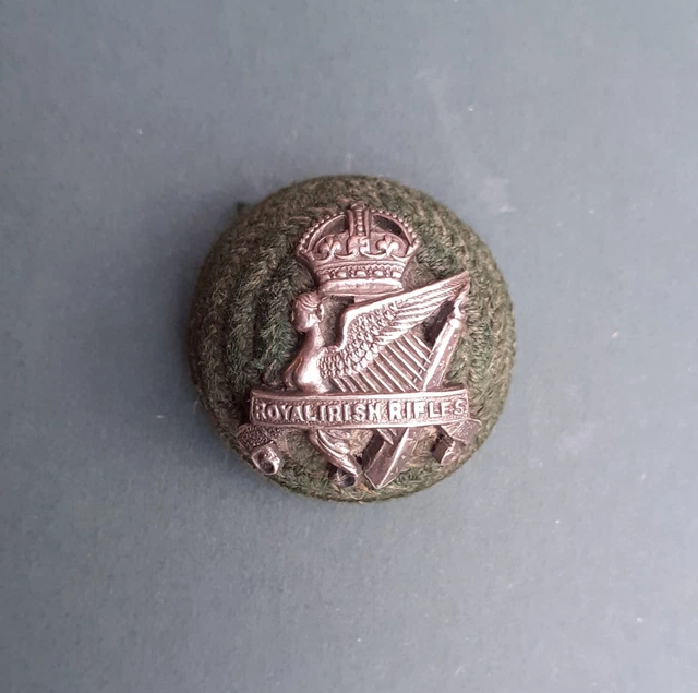 THE ROYAL IRISH Rifles Officers Cord Boss Cap Badge WW1. Genuine. £85. ...