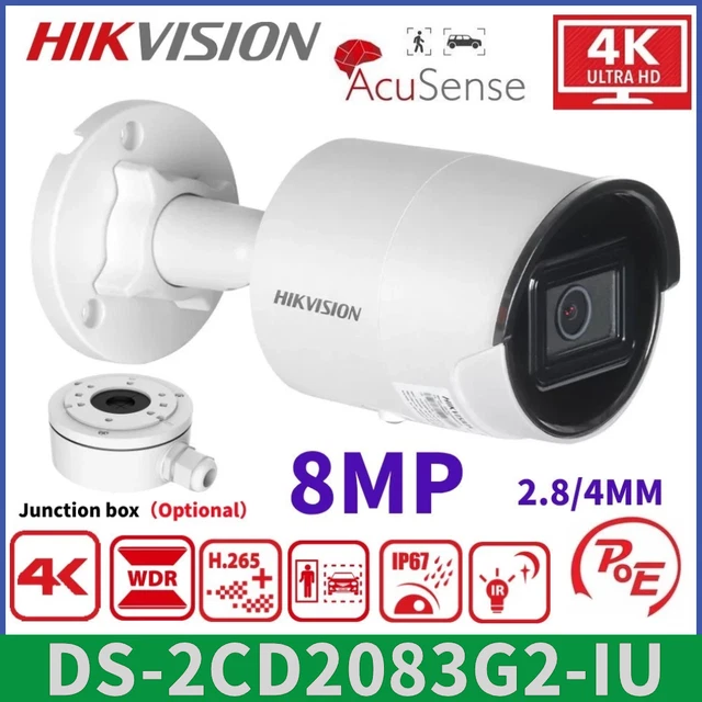 HIKVISION DS-2CD2083G2-IU 4K 8MP AcuSense IR POE Bullet IP Camera Mic ...