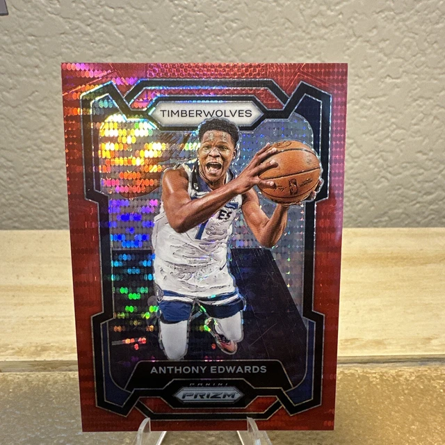 2023-24 PANINI PRIZM Anthony Edwards Prizm Rosso/299 Lupi Di Legno ...