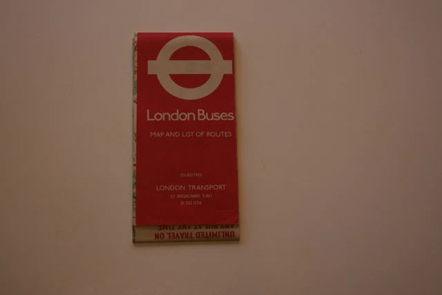 LONDON TRANSPORT LONDON Buses Map & List of Routes - 1975 No 1 12/74# £ ...