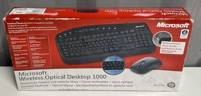 MICROSOFT WIRELESS OPTICAL Desktop 1000 Keyboard | Optical Mouse £22.99 ...