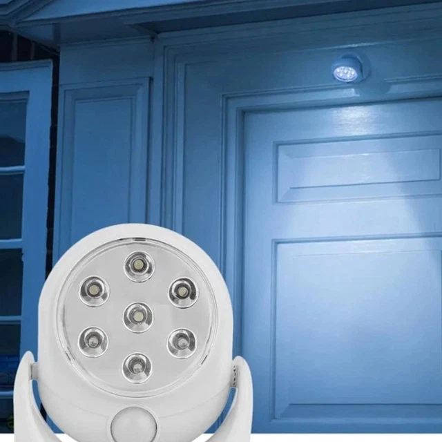7 LED 360 Degrees Rotation Motion Activated Sensor Wall Lamp T6B53982 £ ...