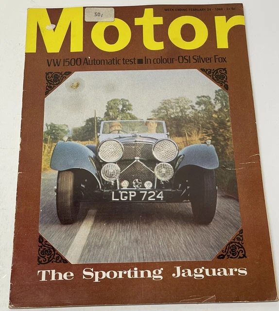 VTG MOTOR MAGAZINE 1968 British Magazine Sporting Jaguars AMX Road Test ...
