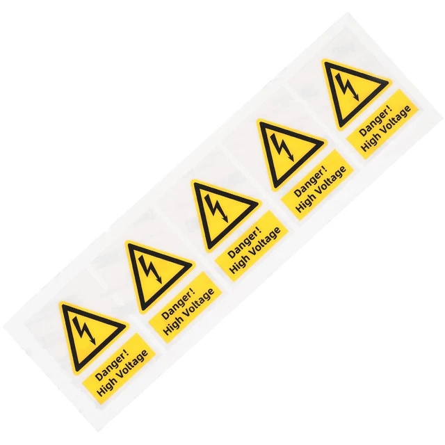 5 PCS WARNING Stick High Voltage Labels Electric Panel Stickers Shocks ...