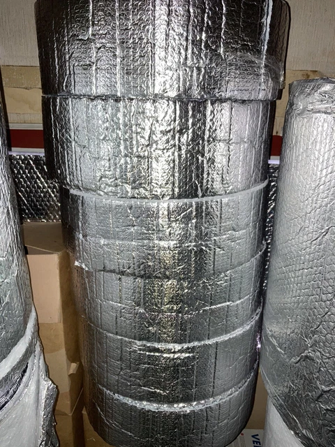 DOUBLE FOIL INSULATION Pipe Lagging Wrap 14cm X 20m Double Bubble ...