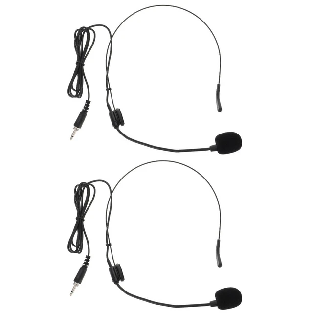 2 COUNT HEAD-MOUNTED Microphone Headset with Clip-on Professional £12. ...