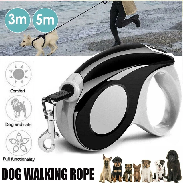 5M DOG LEASH Lead Retractable Extending Pet Leashes Dog Collars Lead ...