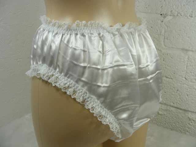 Sissy Silky White Satin Panties Mens Sexy Lingerie Knickers Cd Cross 3033