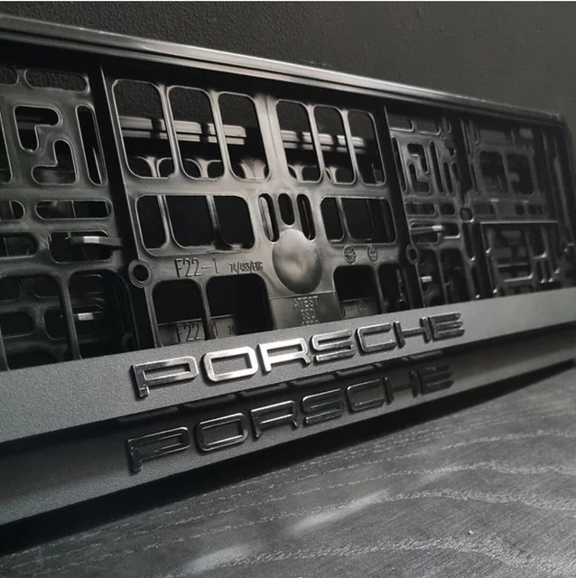 SET OF X2 CHROME PORSCHE Number Plate Surrounds Holders Frames For Any ...
