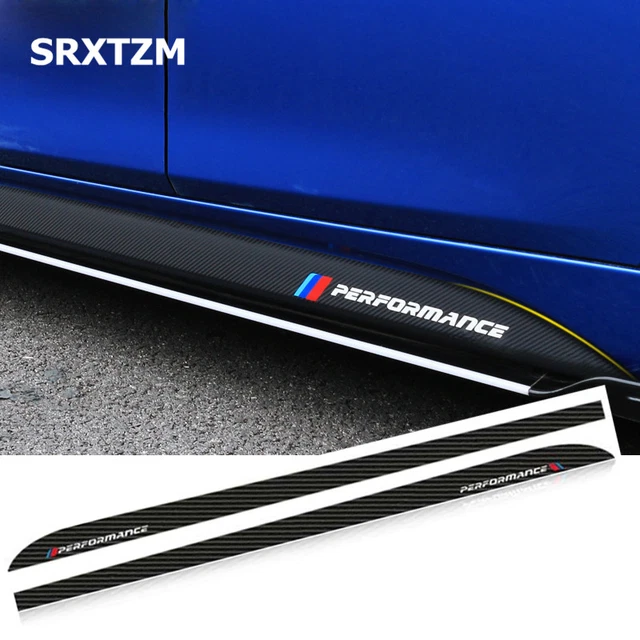 CAR M PERFORMANCE Side Skirt Sills Stickers Carbon Fiber Vinyl Decals ...