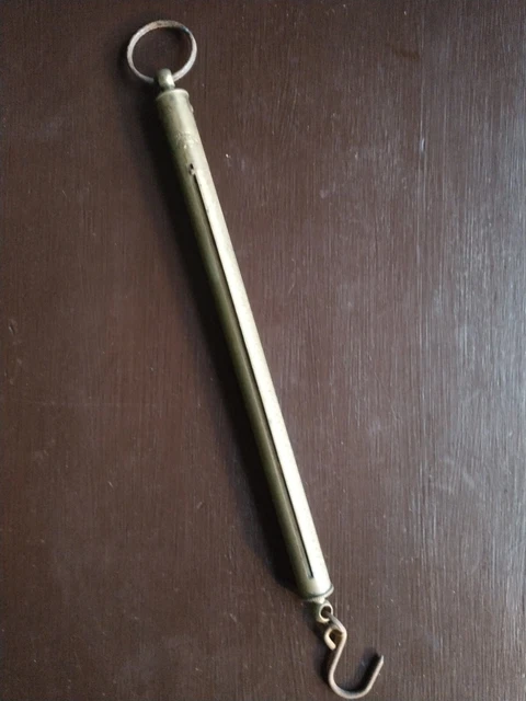 ANTIQUE VINTAGE BRASS Salter Spring balance Scales - Troy oz EUR 14,09 ...
