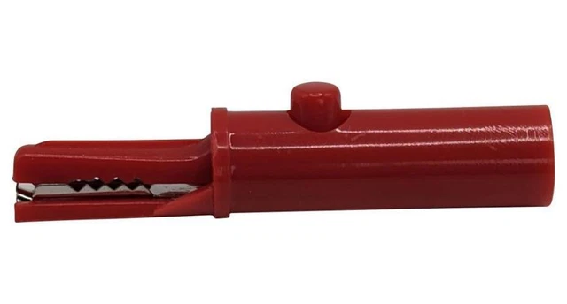 FULLY INSULATED CROCODILE Clip, 30V AC, 60V DC, 19A, Red - BU-27.259.1 ...