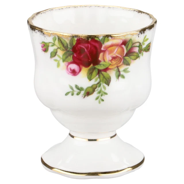 EIERBECHER AUF FUSS Typ 1 wellige Form Royal Albert Old Country Roses ...