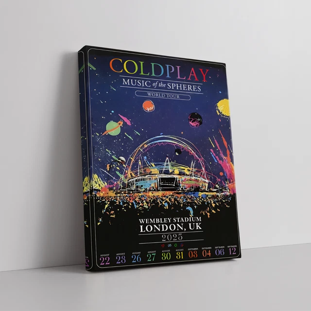 COLDPLAY MUSIC OF The Spheres 2025 Wembley Stadium Poster UK Tour Print ...