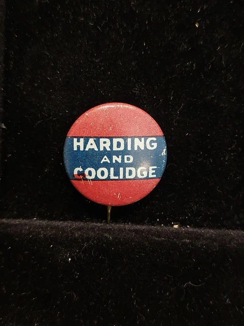 1920 WARREN G. Harding and Calvin Coolidge Political Campaign Pin ...