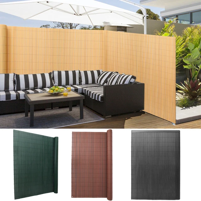 PVC BAMBOO SLAT Garden Fencing Panel Privacy Screening Balcony Sun ...