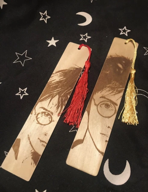 HARRY POTTER FACE Bookmark Wood Book Mark Hand Made Laser Engraved Gift ...