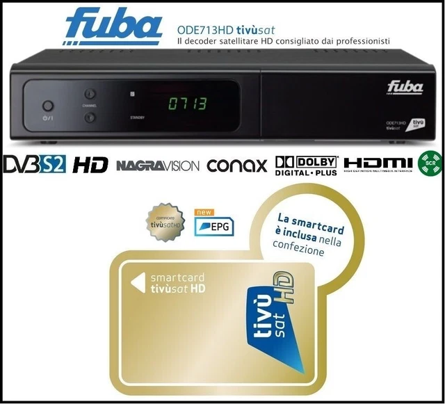 DECODER SATELLITARE RICEVITORE tivusat hd con tessera scheda card tvsat ...