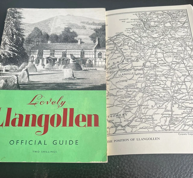 WALES LLANGOLLEN OFFICIAL GUIDE c1961 With Street Plan & Road and Rail ...