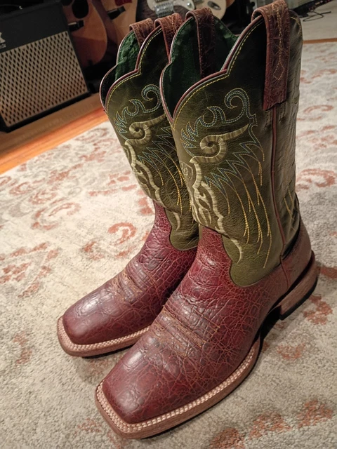 ARIAT MESTENO CRACKLED Brown Leather Square Toe Cowboy Boots 10006841 ...