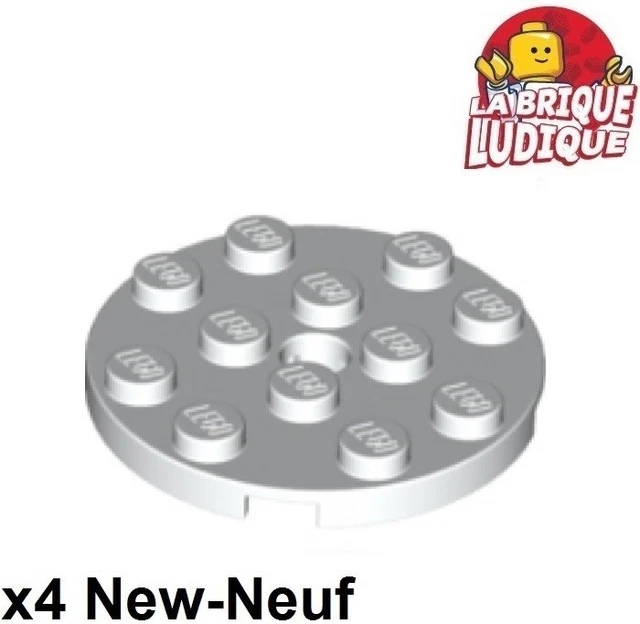 LEGO 4X PLATE Round plaque ronde 4x4 hole trou blanc/white 60474 NEUF ...