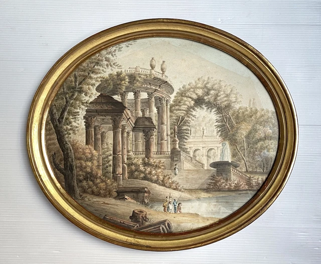 DESSIN RUINE ARCHITECTURE Romaine Hubert Robert Alex PERNET Tableau ...