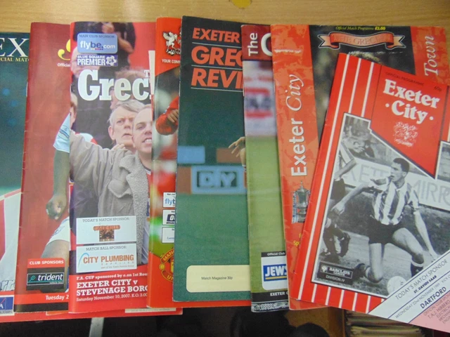 BUNDLE OF 10 x Exeter City Home Programmes FA Cup inc v Non League £1. ...