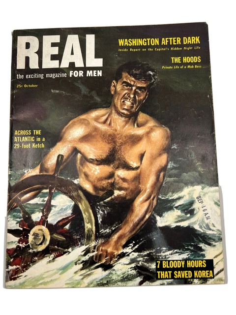 REAL THE EXCITING magazine for men October 1952 year issue nice stuff ...