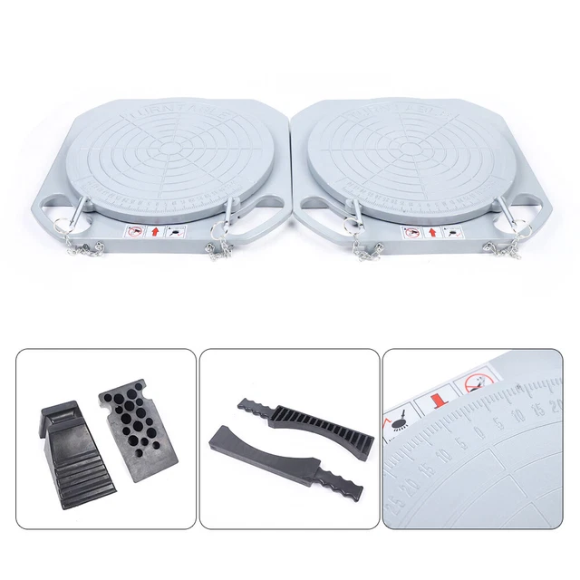 2 PACK WHEEL Alignment Turntable Turn Plates 360° Rotating Turn Plate 1 ...