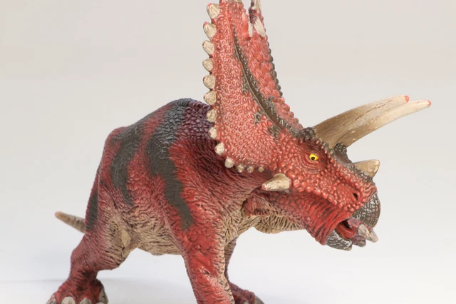 SCHLEICH RED PREHISTORIC Triceratops Toy Figure 2013 Dinosaur ...