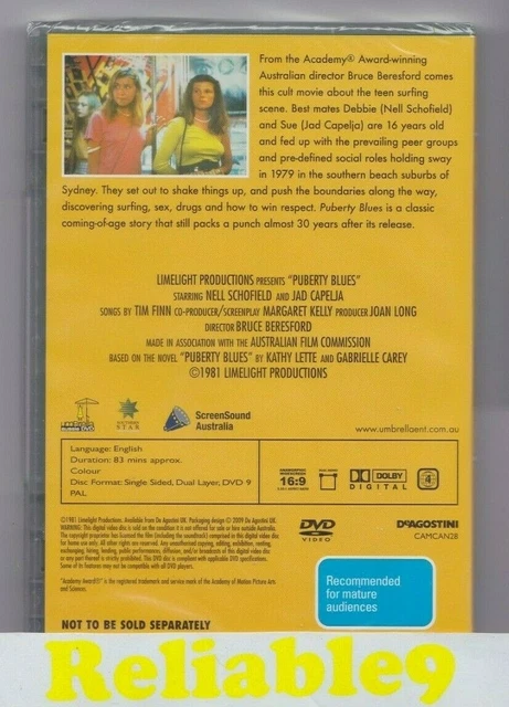 NELL SCOFIELD+JAD CAPELIA- Puberty Blues Widescreen DVD Sealed Region4 ...