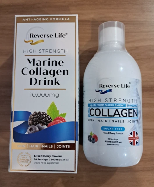 REVERSE LIFE MARINE Collagen Liquid Drink, High-Strength, Anti-Aging ...