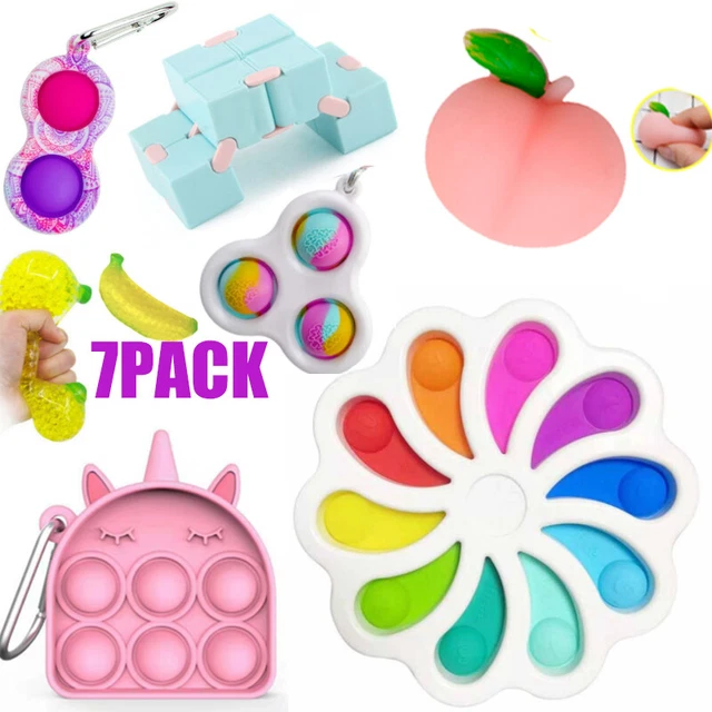 7PACK FIDGET TOYS Sensory Squeeze Simple Dimple Bubble Stressabbau ...