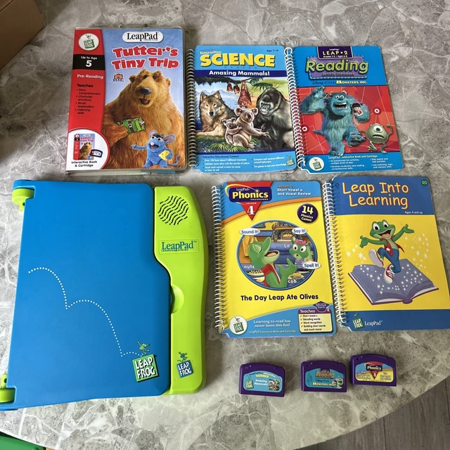LEAPFROG LEAPPAD LEARNING System 5 Books 4 Cartridges Fully Working ...