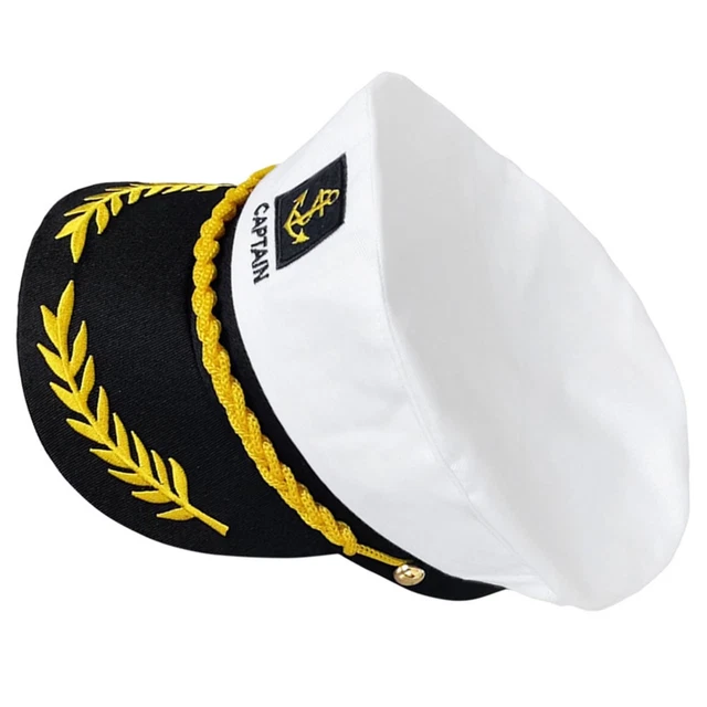 NAVY CAPTAIN'S CAPTAINS Hat Sailor Men and Women Hats for Cosplay Yacht ...