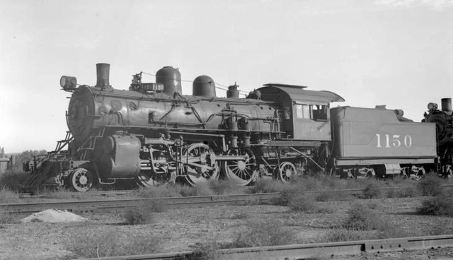 AT&SF SANTA FE Railroad locomotive engine No. 1150 type 2-6-2 OLD TRAIN ...