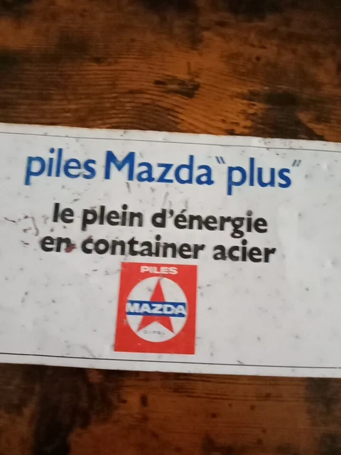 ANCIENNE PLAQUE PUBLICITAIRE Piles Mazda Plus en tôle EUR 19,00 ...
