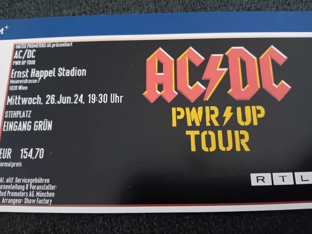 BIGLIETTO AC/DC VIENNA 26.06.24 Stehplatz Pwr Up Tour Ernst Happel ...