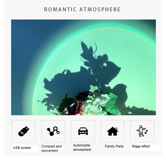 LED USB SUNSET Lamp Night Light Projector Birthday Party Decoration7666 ...
