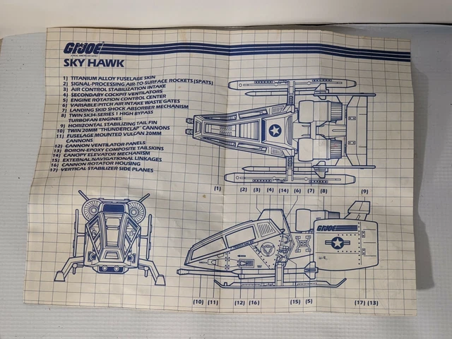 1985 GI JOE Cielo Hawk Vehículo Planos Instrucciones EUR 9,26 - PicClick ES