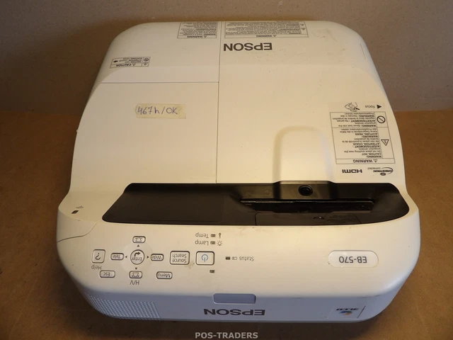 EPSON EB-570 SHORT Throw Projector Beamer XGA 3LCD 2700 LUMENS HDMI ...