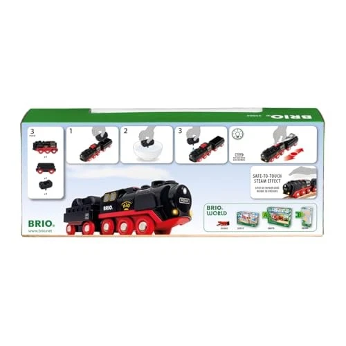 BRIO 33884 TREN de vapor ferroviario de madera a batería Japón Nuevo ...