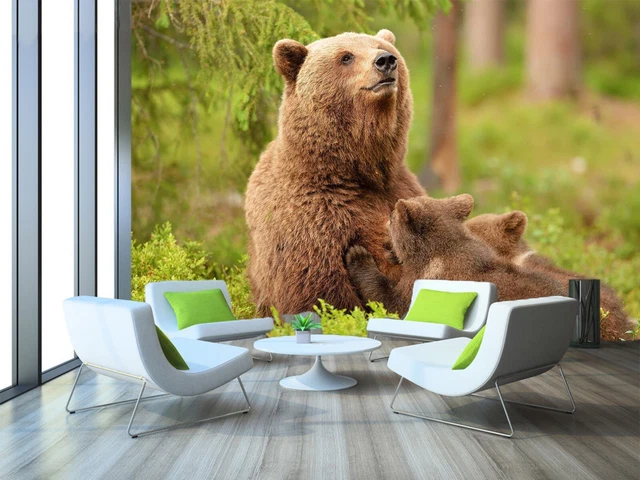 3D BROWN BEAR 945 Wallpaper Mural Paper Wall Print Indoor Murals CA ...
