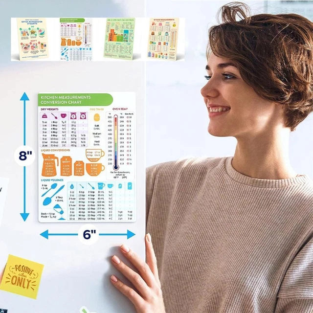 MAGNETIC FOOD COOKING Conversion Chart Cooking Conversion Magnet Chart ...